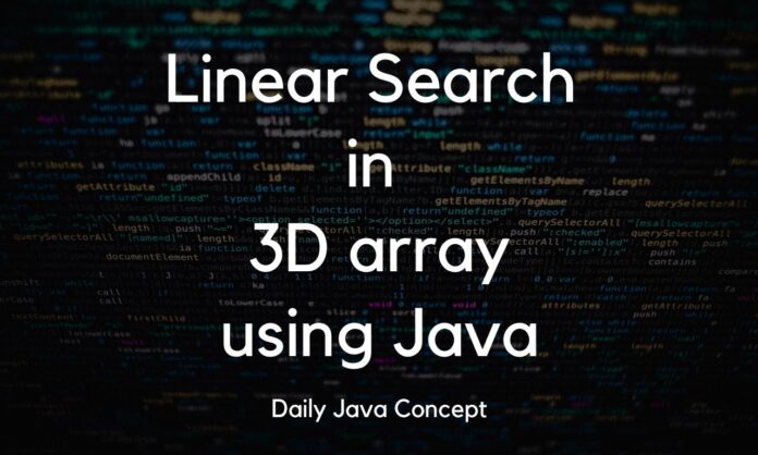 Linear Search In A 3d Array With Java - Daily Java Concept